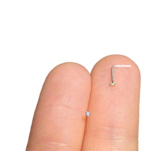 TINY Diamond Nose Stud Small Nose Ring Tiny Crystal Nose Stud 1mm Nose ...