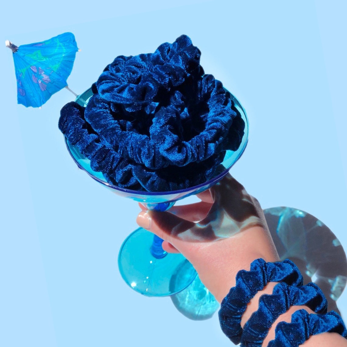 Hair Tie Scrunchy Velvet Hair Scrunchie Set 90s Scrunchy Blue - Etsy