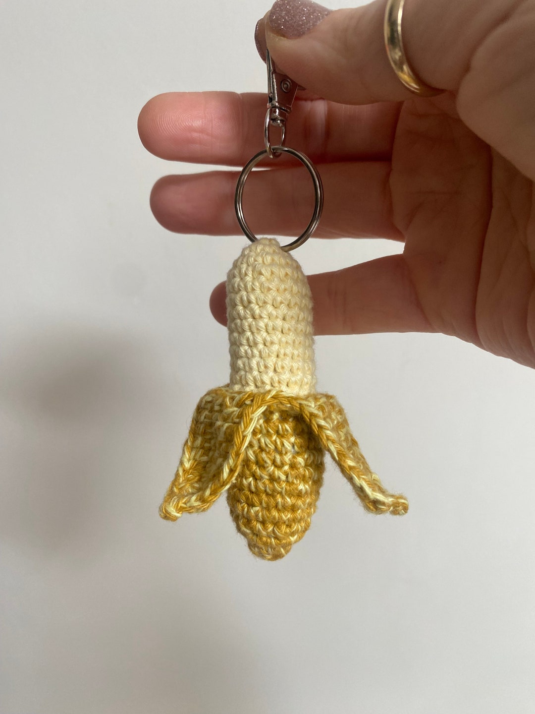 Handmade Crochet Banana Keyring - Etsy