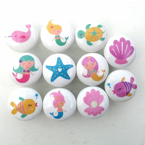 Under the Sea LARGE Knobs Underwater Knobs Mermaid Drawer | Etsy