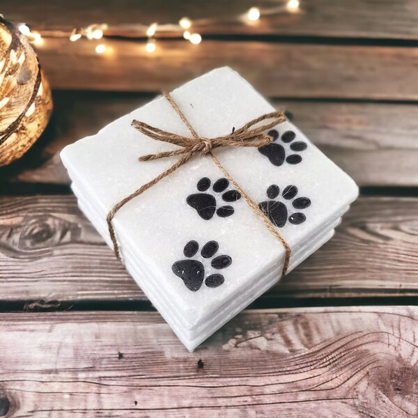 Paw Print Coasters - Etsy