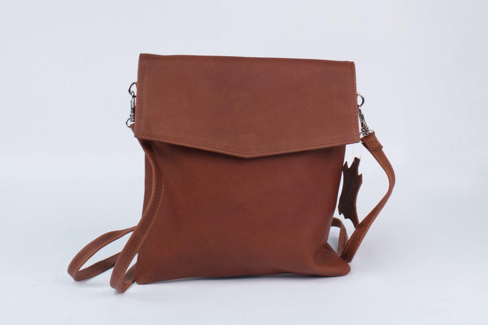 Brown Leather Crossbody Bag - Etsy