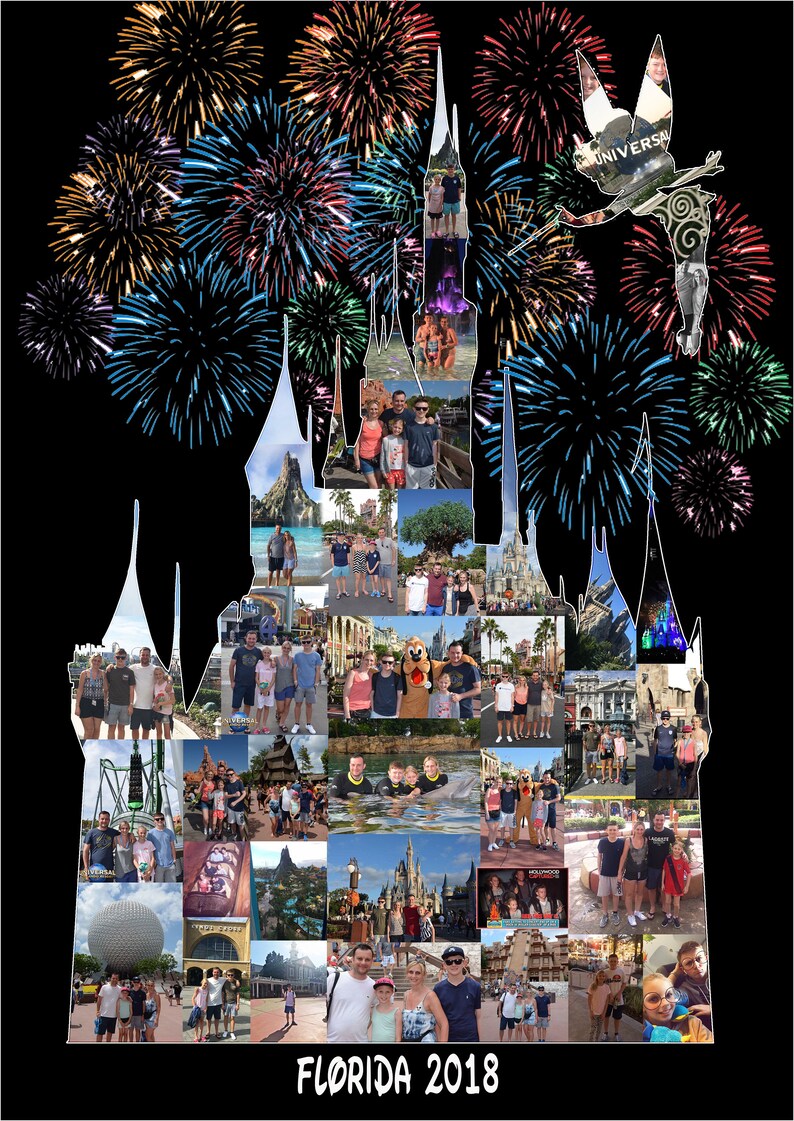 Disney Photo Collage Castle - Etsy UK
