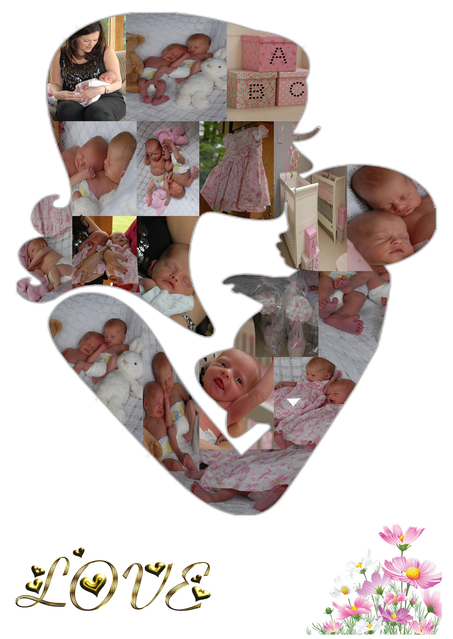 Customised Baby Pregnancy Photo Collage New Baby Personalised Nursery ...