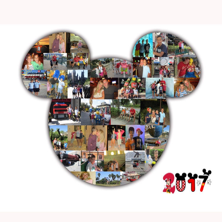 Customised Mickey Mouse Photo Collage Florida Holiday Minnie Memories ...