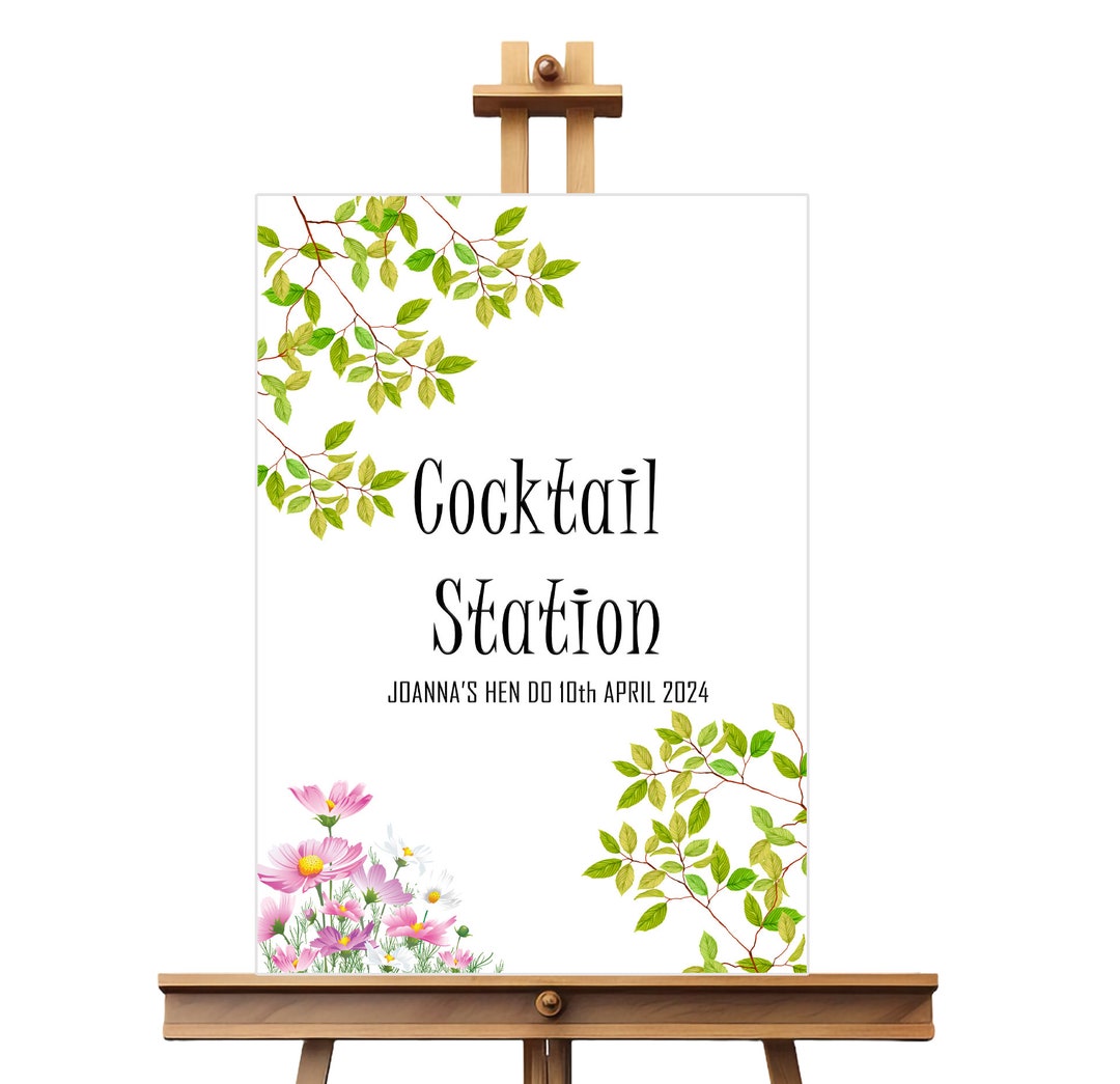 Personalised Cocktail Station Style Keepsake | Bachelorette / Bridal ...