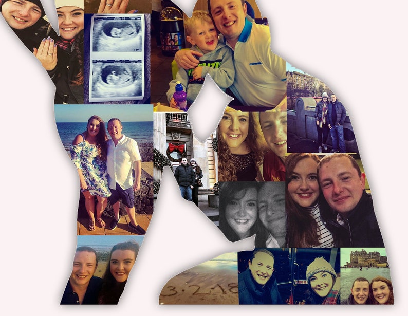 Customised Baby Pregnancy Photo Collage Pregnant Lady Due a - Etsy
