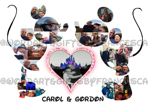 Personalised Mickey Minnie Photo Collage Wedding Gift | Etsy