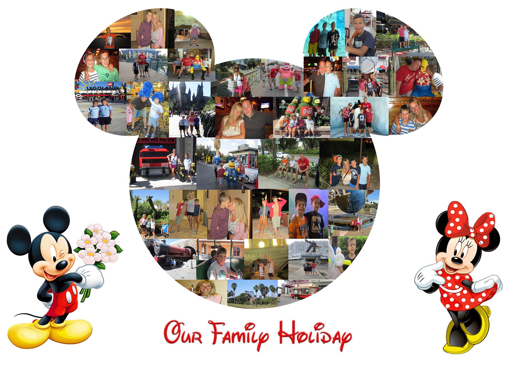 Customised Mickey Mouse Photo Collage Florida Memories Disney Minnie ...