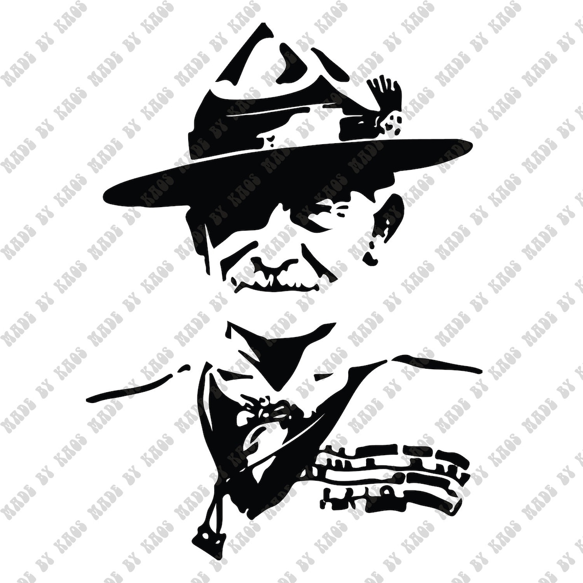 Robert Baden-powell, in Jpg Png SVG, DXF, EPS, for Cricut & Silhouette ...