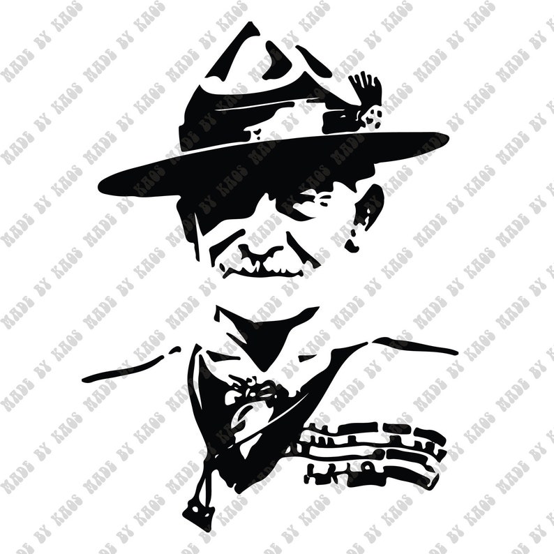 Robert Baden-Powell, in Jpg Png SVG, DXF, EPS, for Cricut & Silhouette ...
