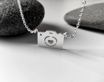 Sterling Silver Camera Charm Necklace: Photographer Traveler Jewelry - Etsy