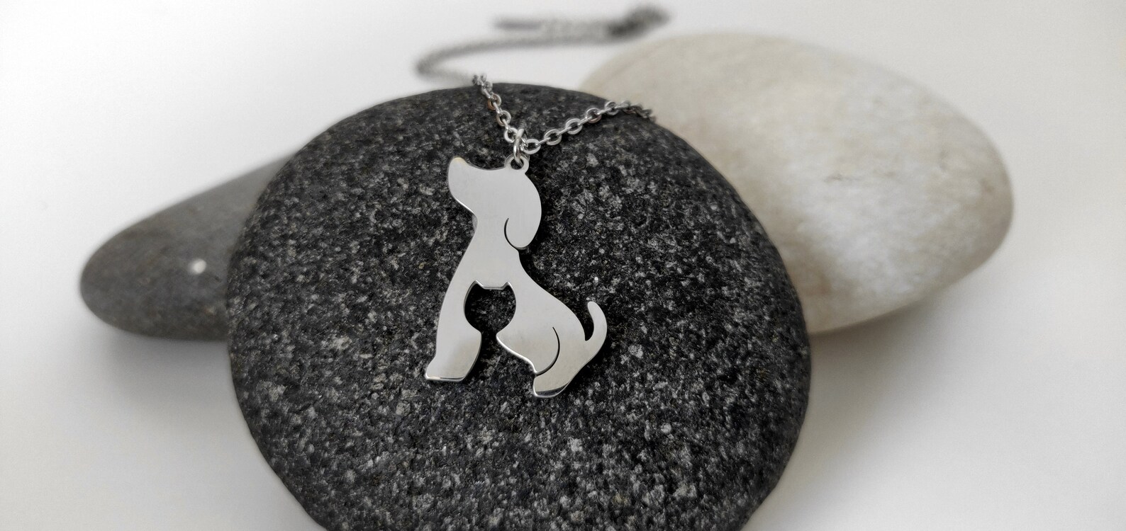 Dog and cat Necklace in silver Pet Jewelry New dog owner | Etsy