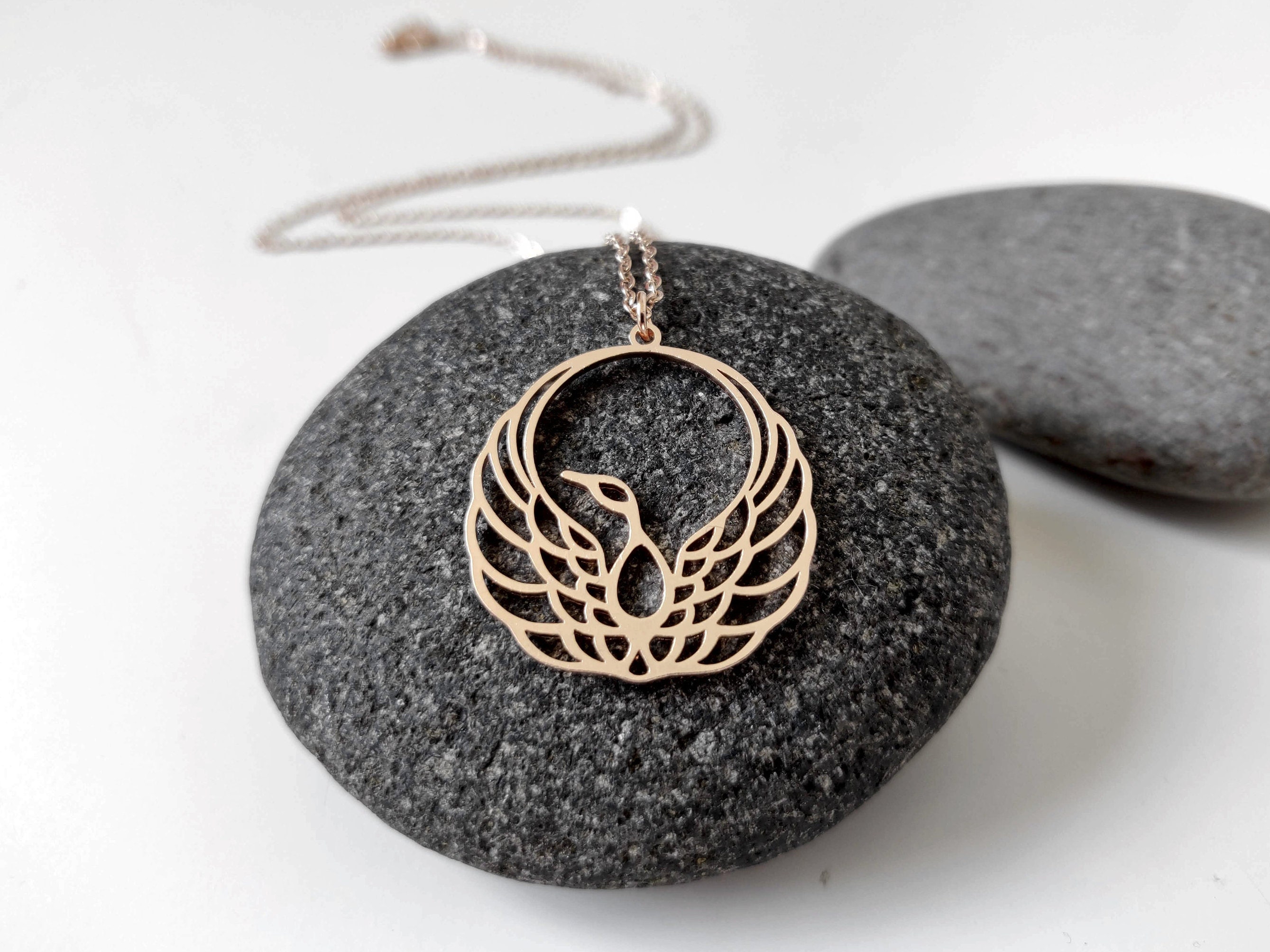 Phoenix Bird Necklace in Gold or Silver Phoenix Charm - Etsy UK