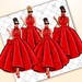 Fashion Girls Clipart, the Lady in Red Clipart, Women in Red Clipart ...