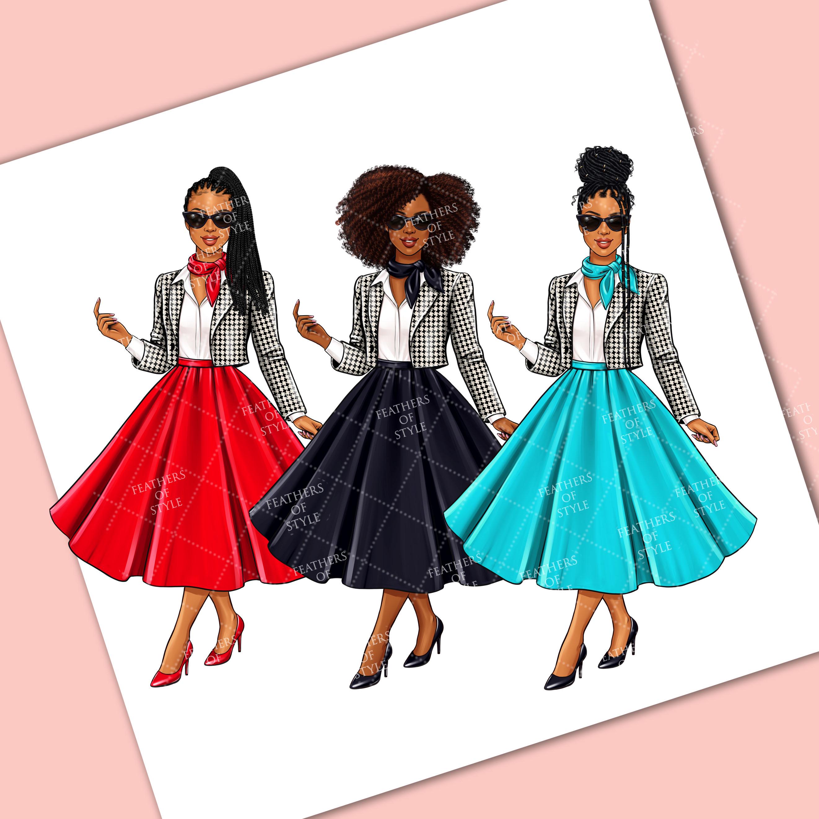 Paris Girls Clipart, Paris Travel Clipart, Spring Fashion Clipart ...