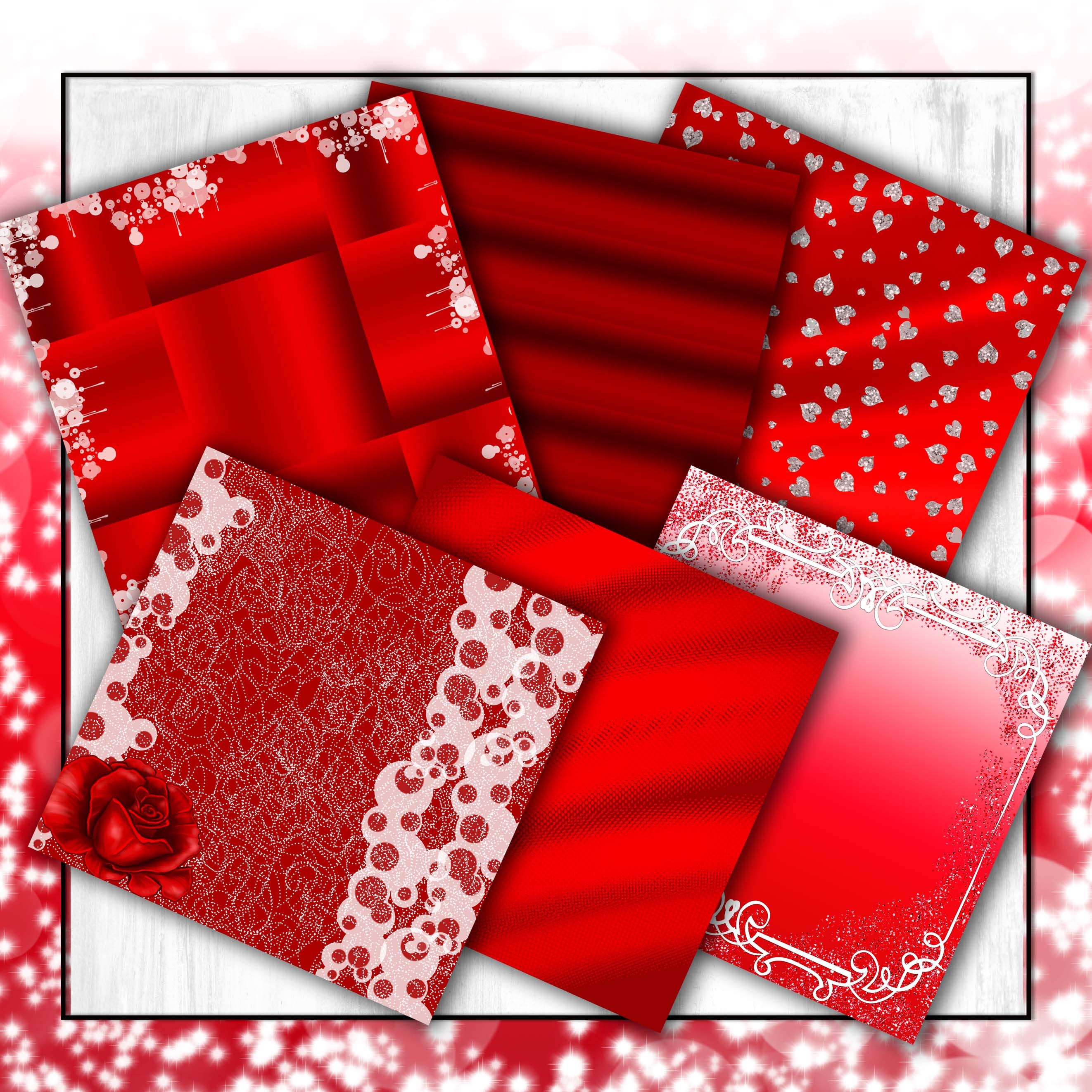 Valentines Day Digital Scrapbook Love Backgrounds Valentine - Etsy