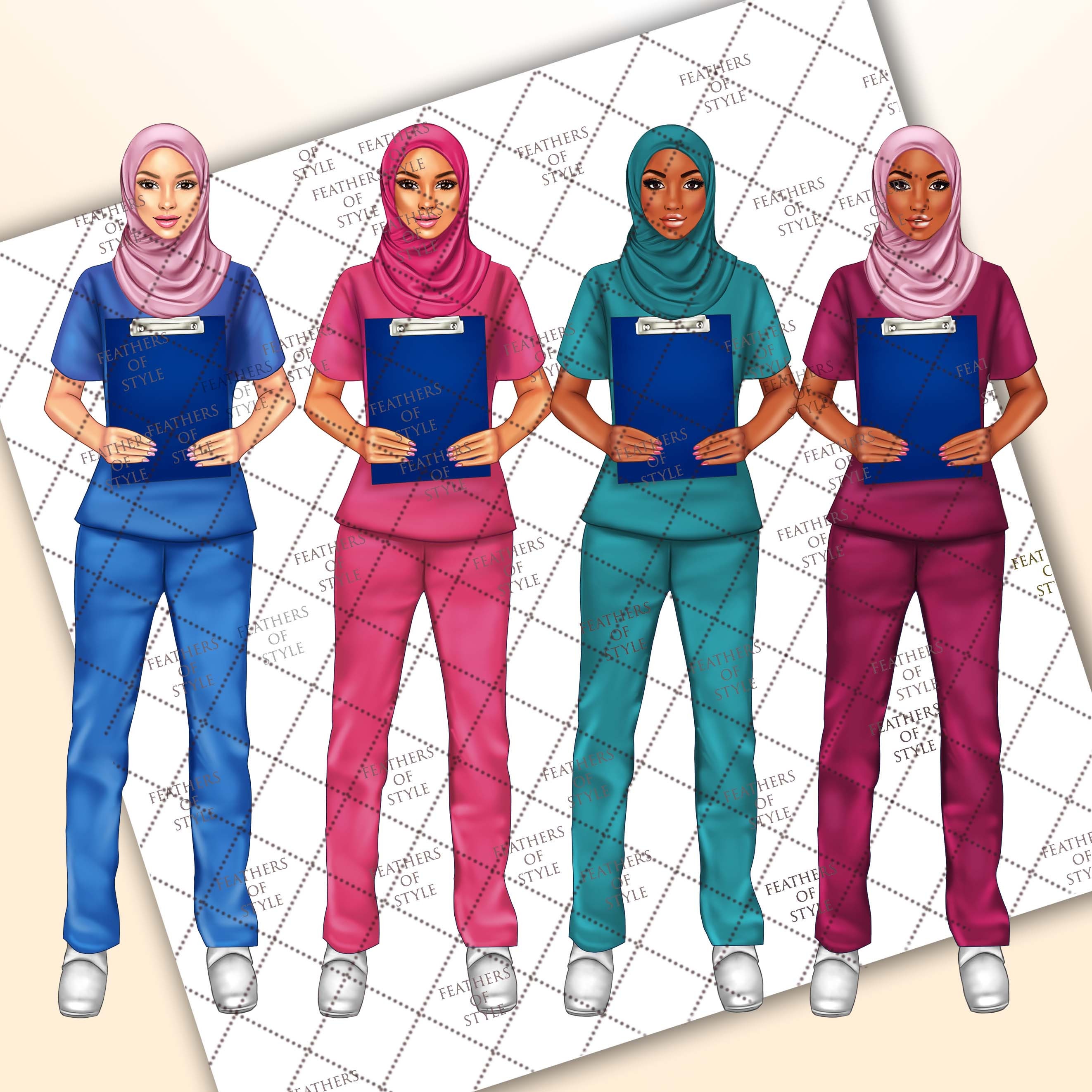 Muslim Women Clipart, Muslim Clipart, Hijab Clipart, Afro Girl Clipart ...
