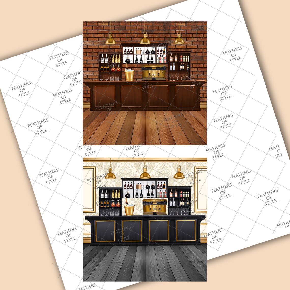 Bar scene Bar illustration Bar clipart Bar background | Etsy