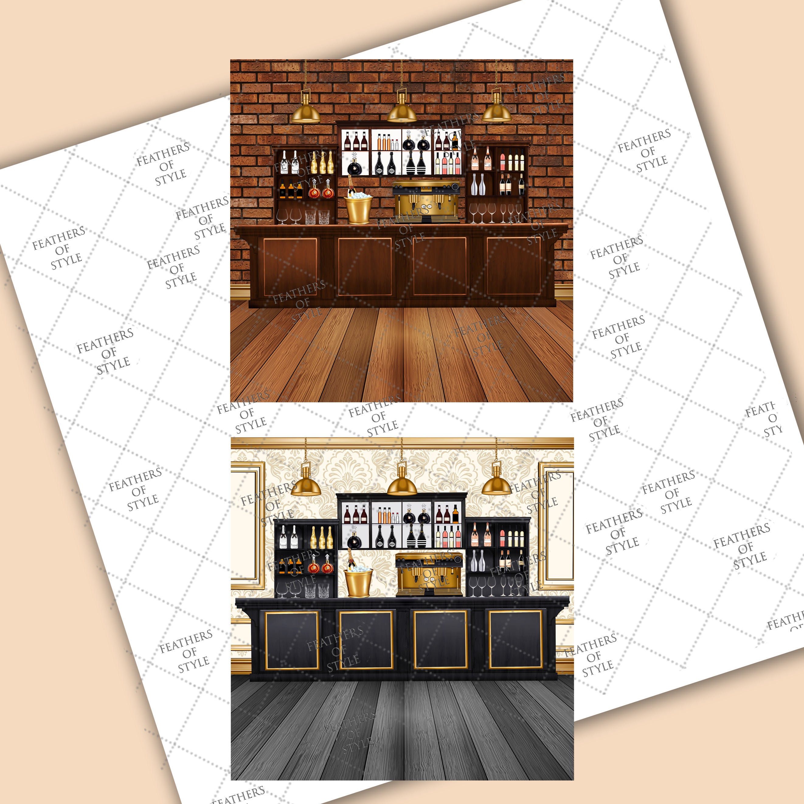 Bar scene Bar illustration Bar clipart Bar background | Etsy