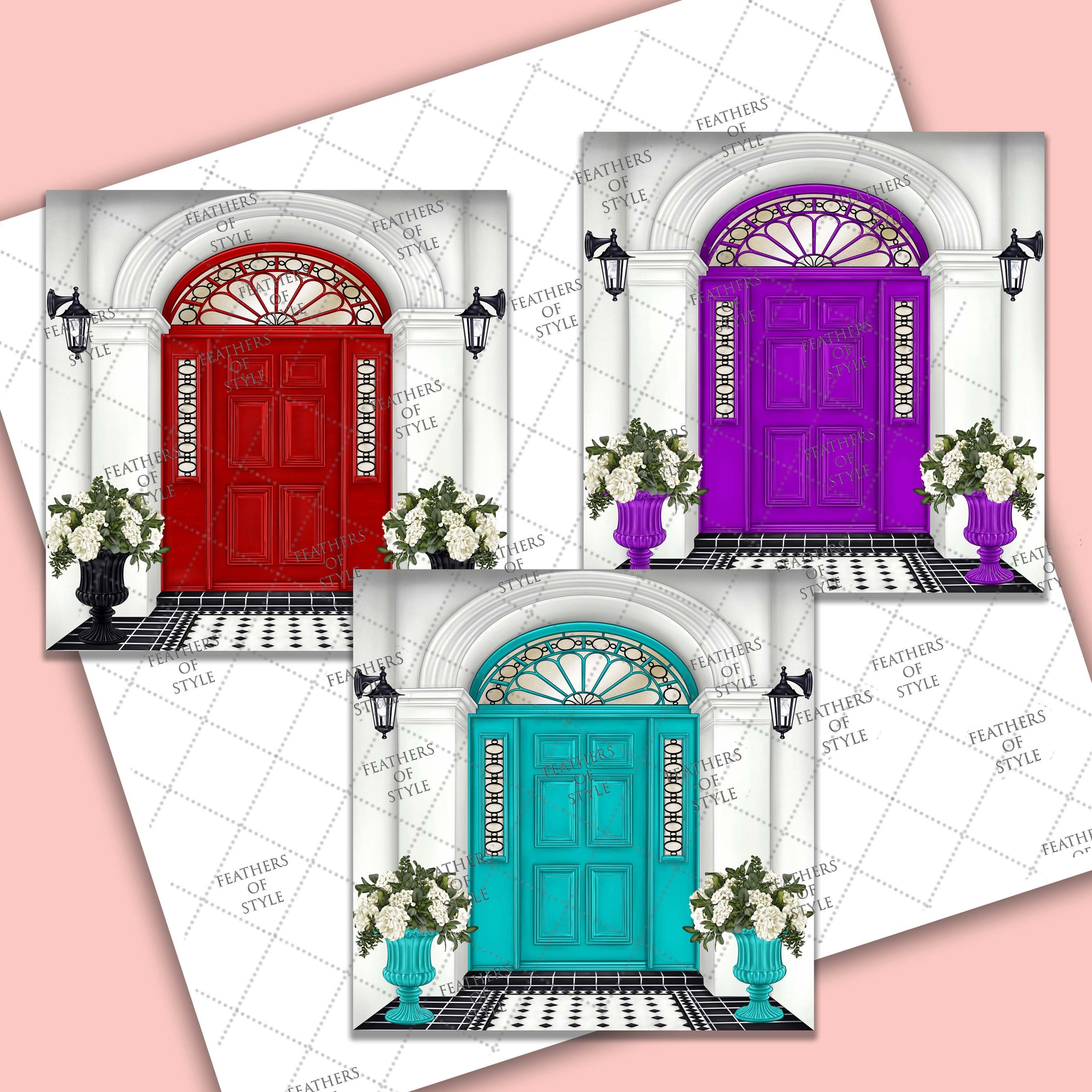 Door Scene Front Door Scene Front Door Illustration Door | Etsy