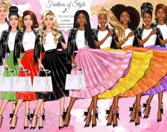 African American Girl Clipart, Fashion Woman Clipart, Clipart for ...