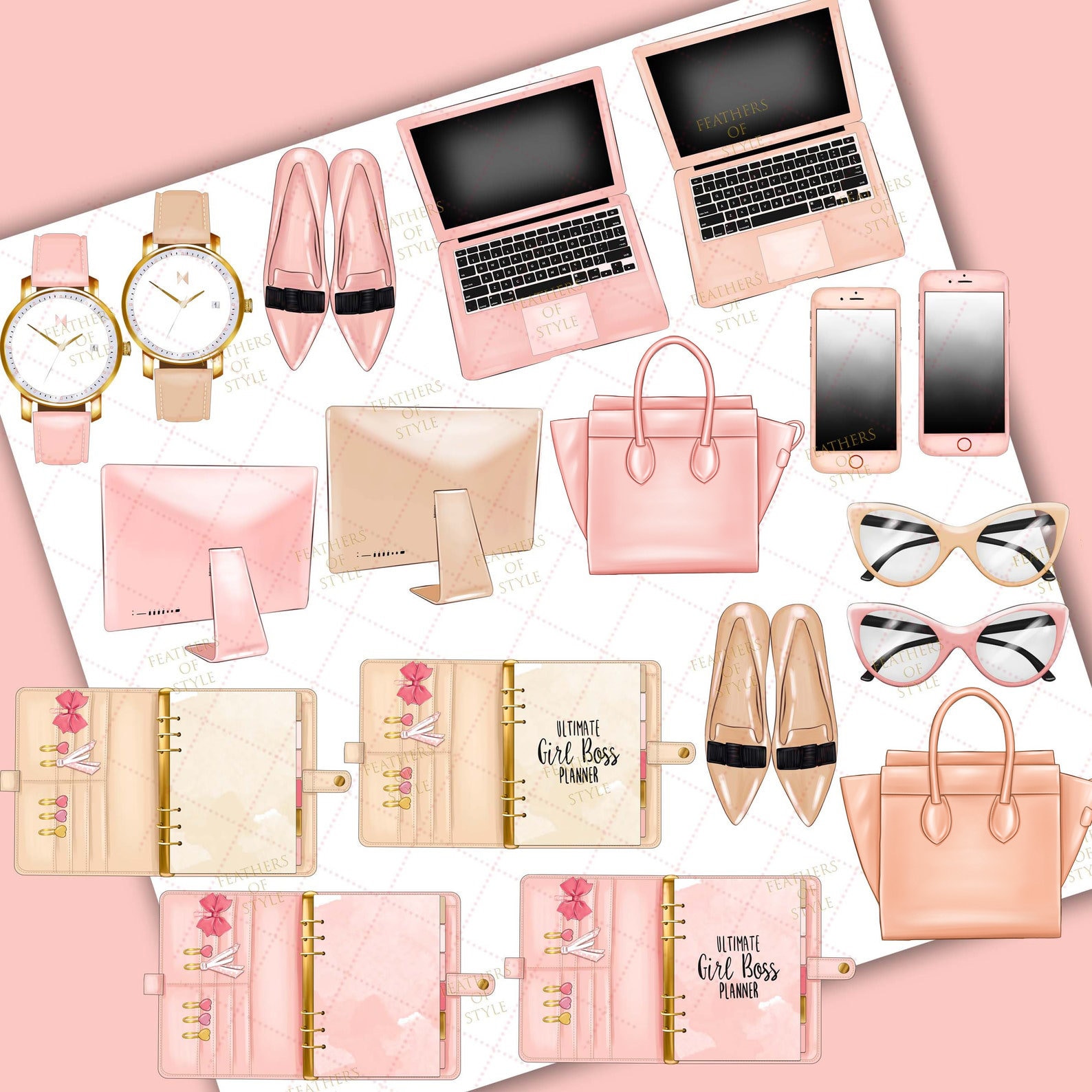 Planner Girl Clipart, Fashion Girl Clipart, Boss Girl, Girlboss Boss ...