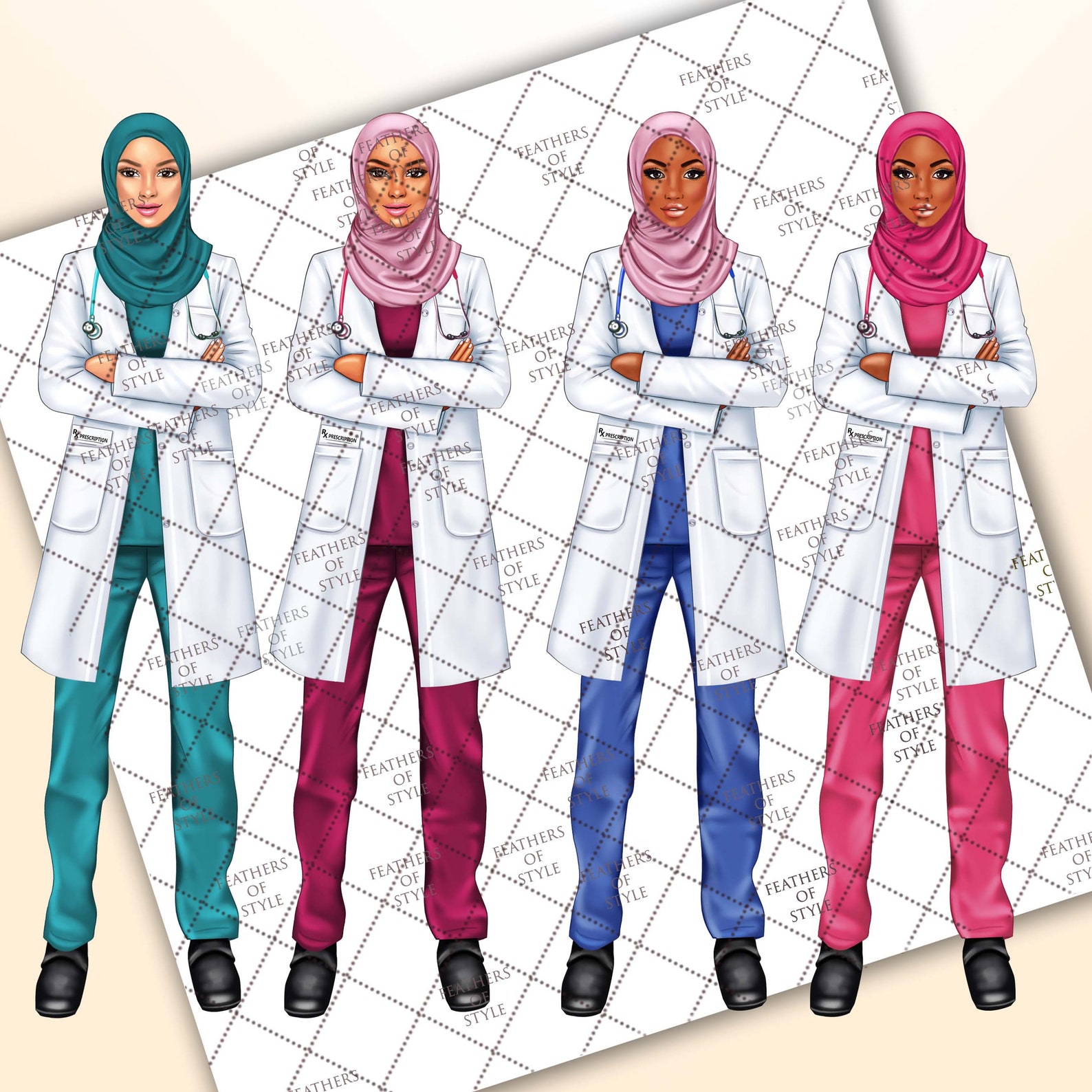 Muslim Women Clipart, Muslim Clipart, Hijab Clipart, Afro Girl Clipart ...