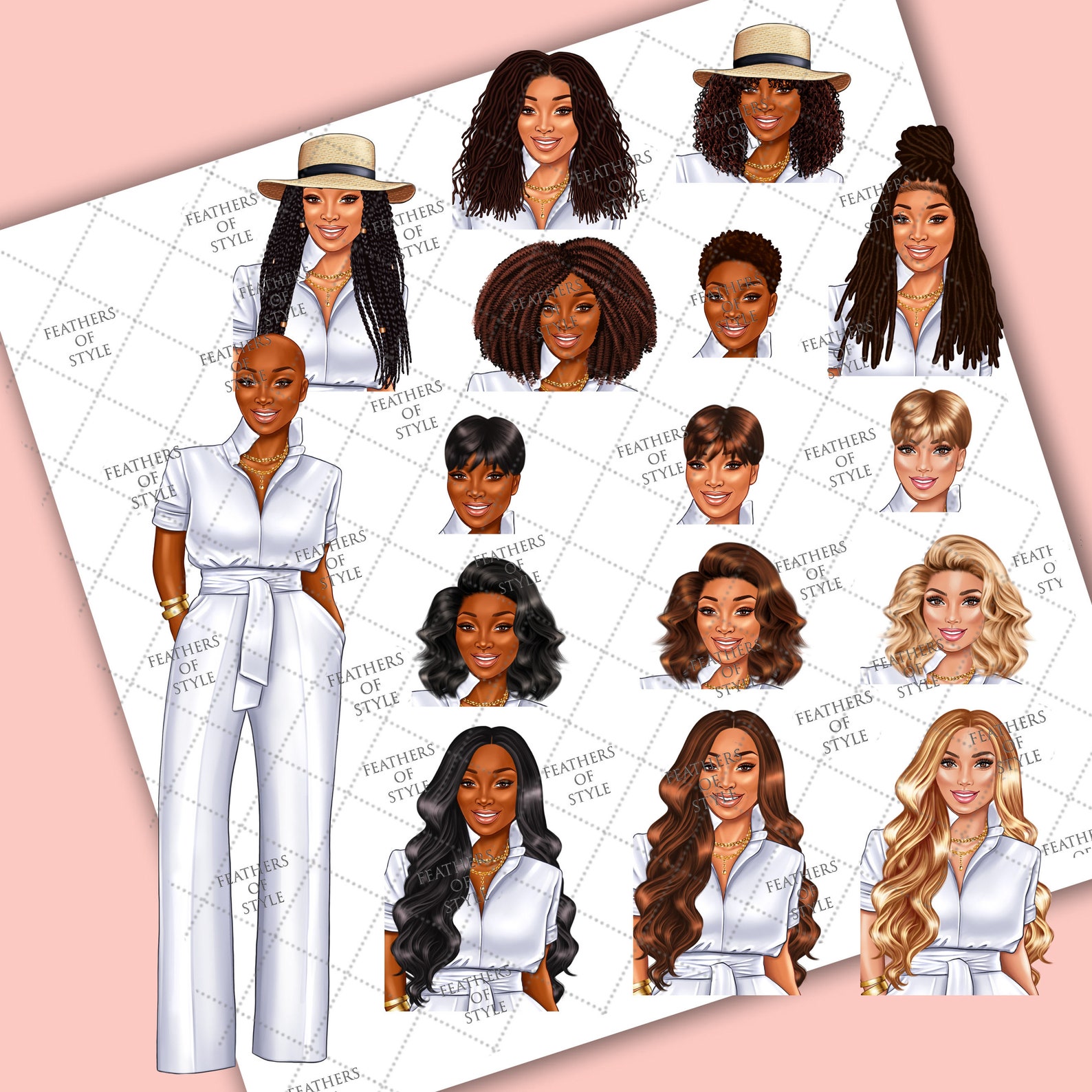 Women in White Clipart, Fashion Girls Clipart, Ladies I White Dress ...