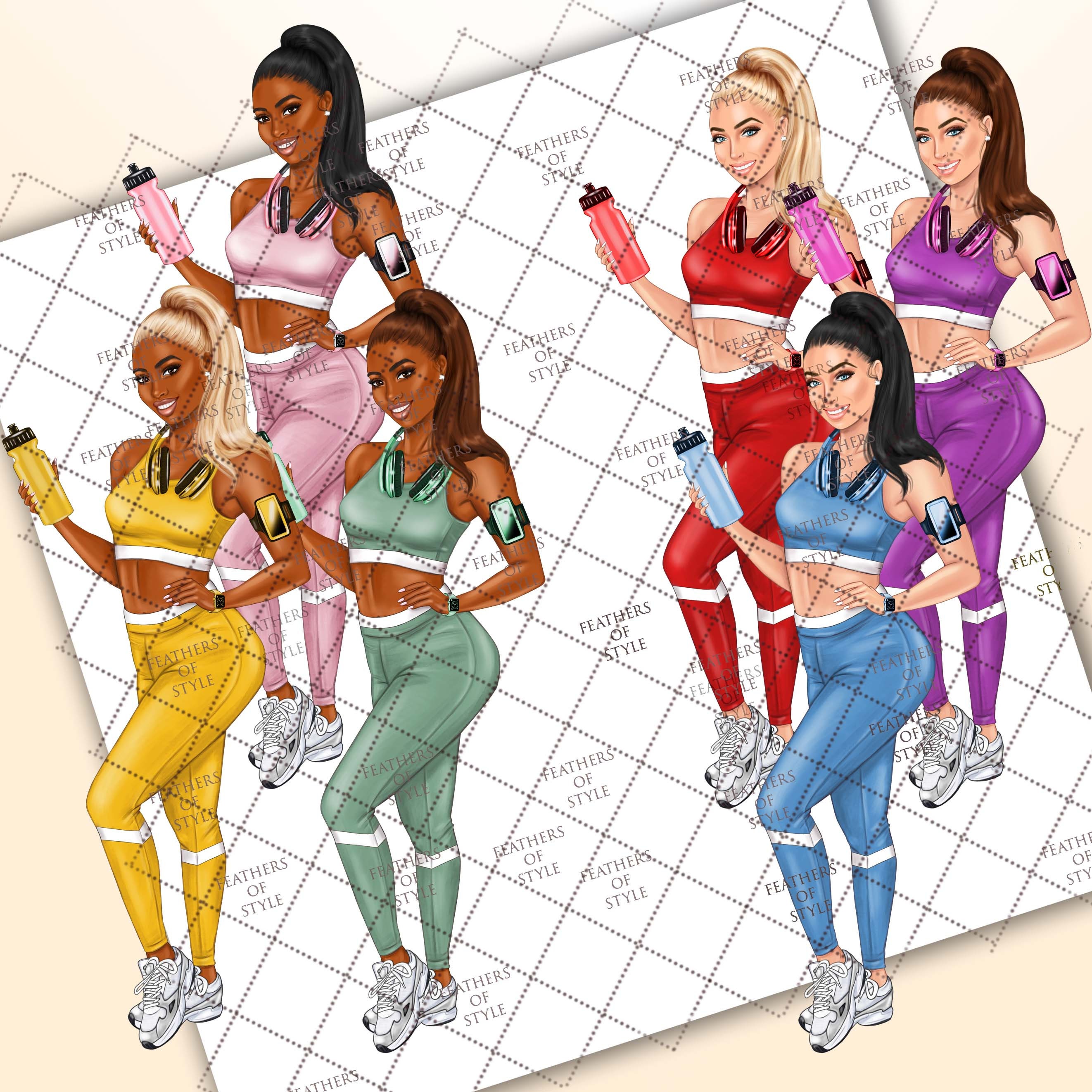 Sport Clipart, Sport Girl Clipart, Gym Girl Clipart, Fitness ...