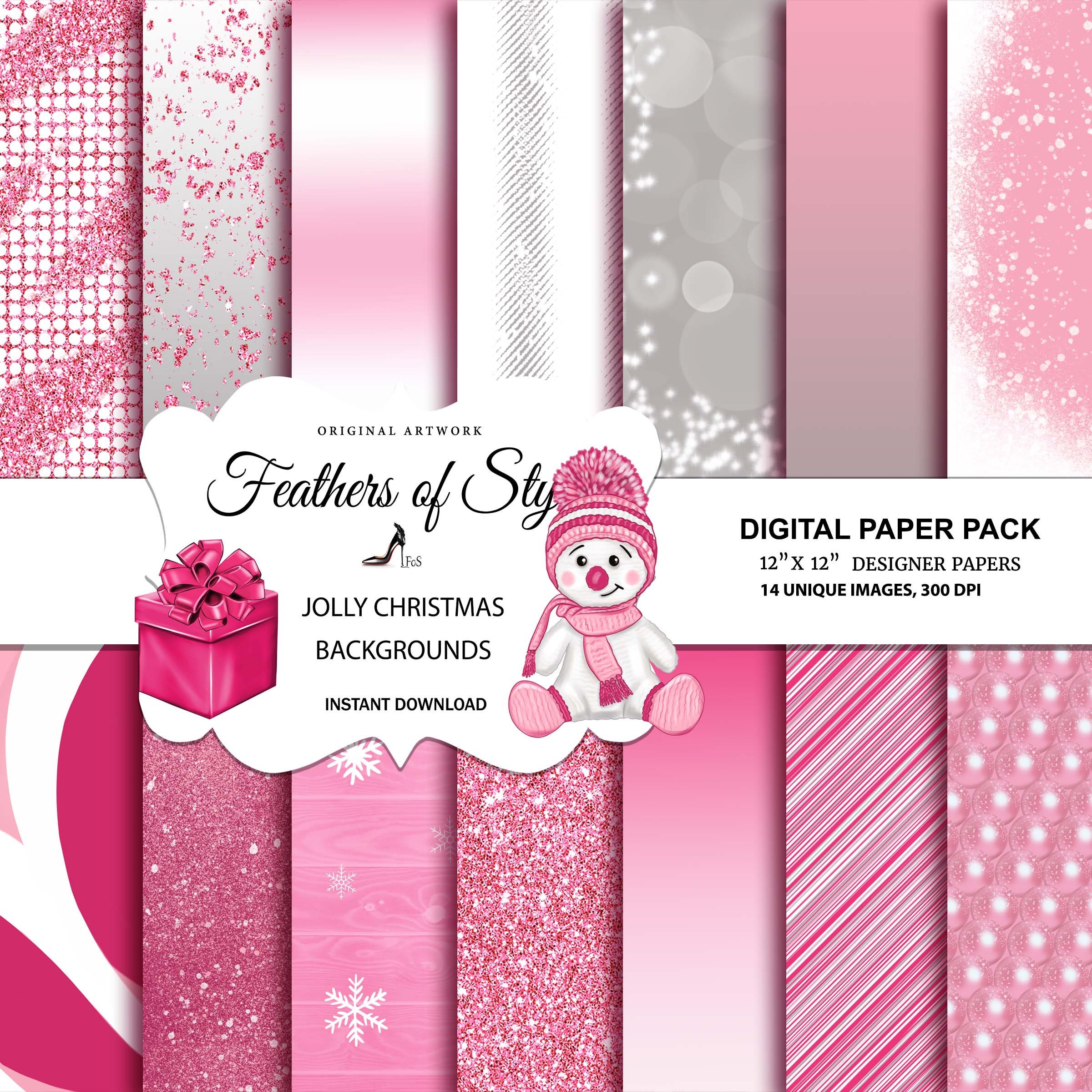 Christmas Basic Papers, Christmas Patterns, Christmas Digital Paper ...