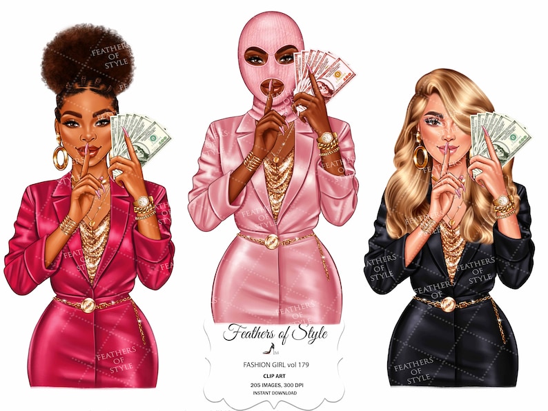 Lady Boss Clipart Boss Babe Clipart Money Girl Clipart - Etsy