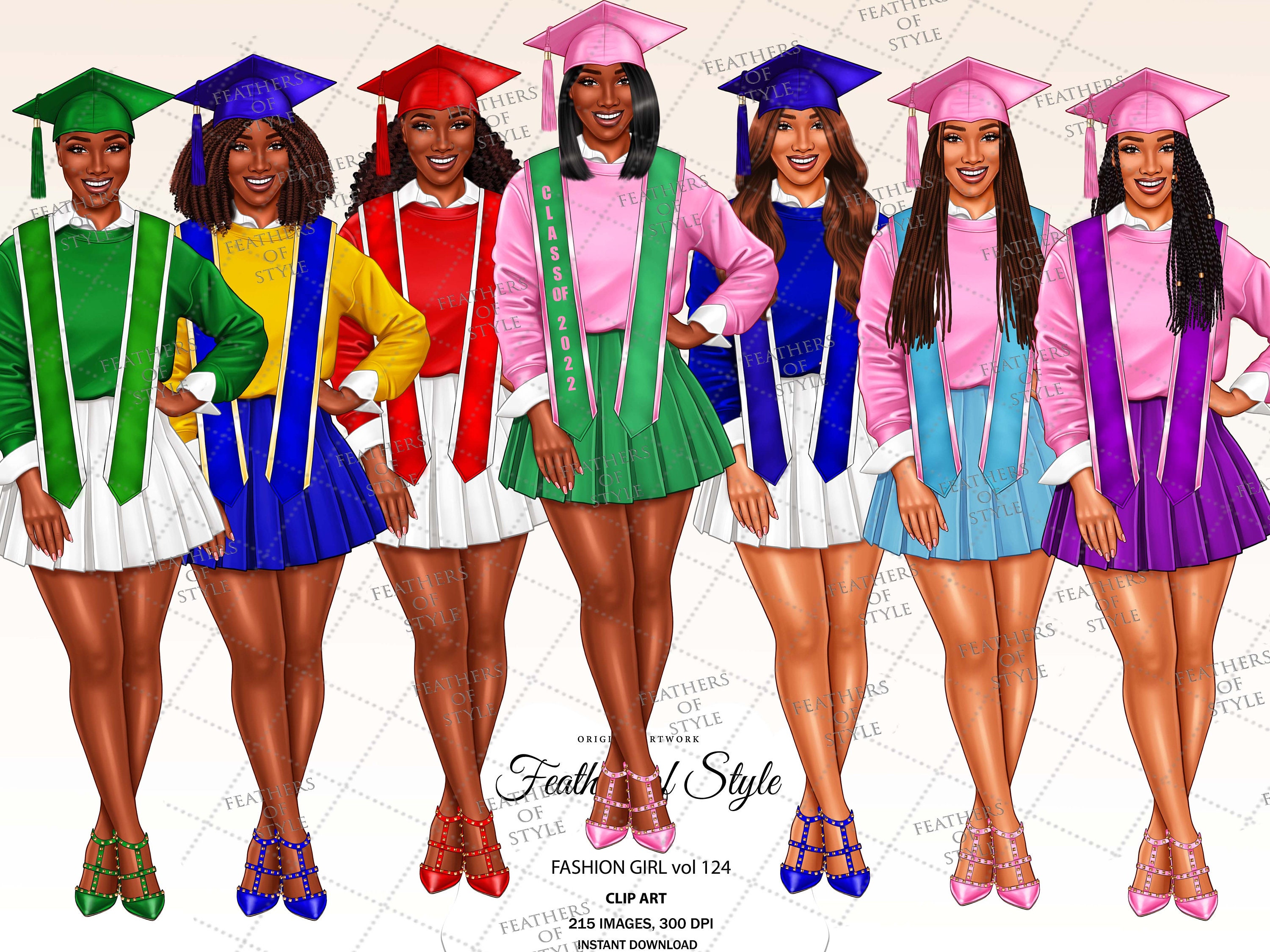 Graduation Clipart Graduating Girl Clipart College Senior - Etsy