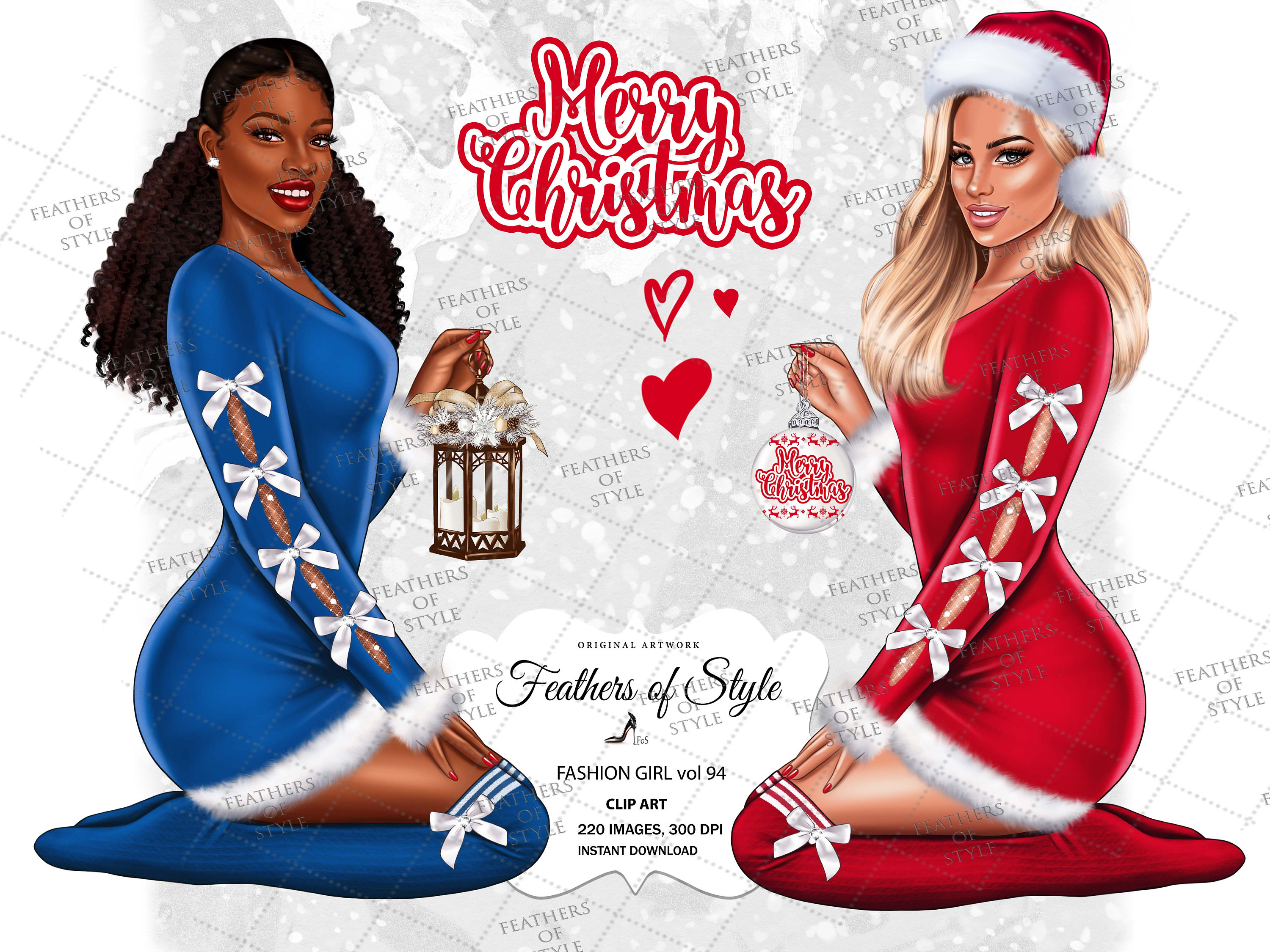 Christmas Girl Clipart Christmas Clipart Holiday Clipart - Etsy