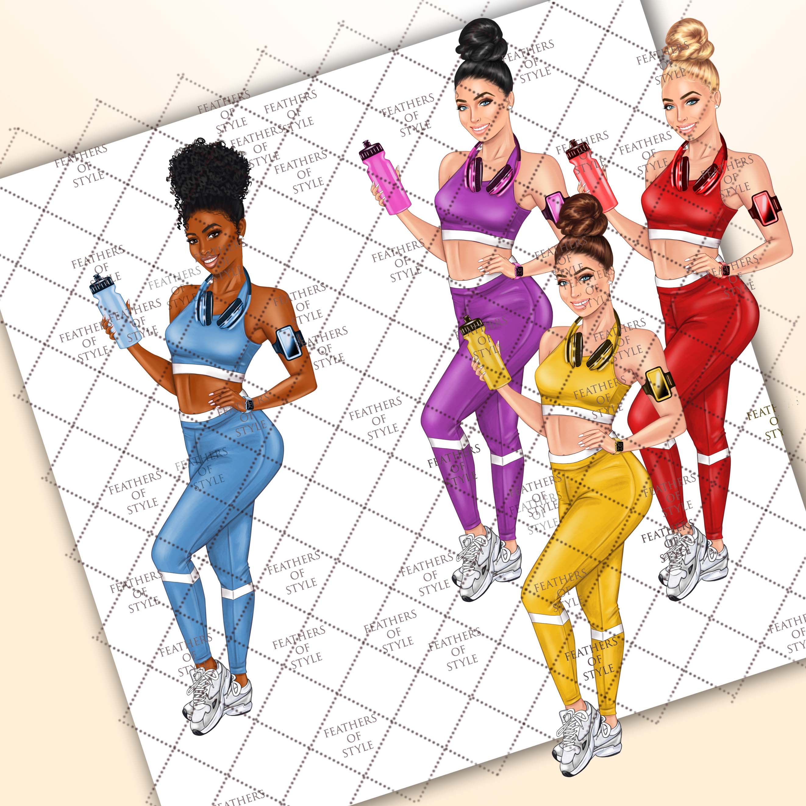 Sport Clipart, Sport Girl Clipart, Gym Girl Clipart, Fitness ...