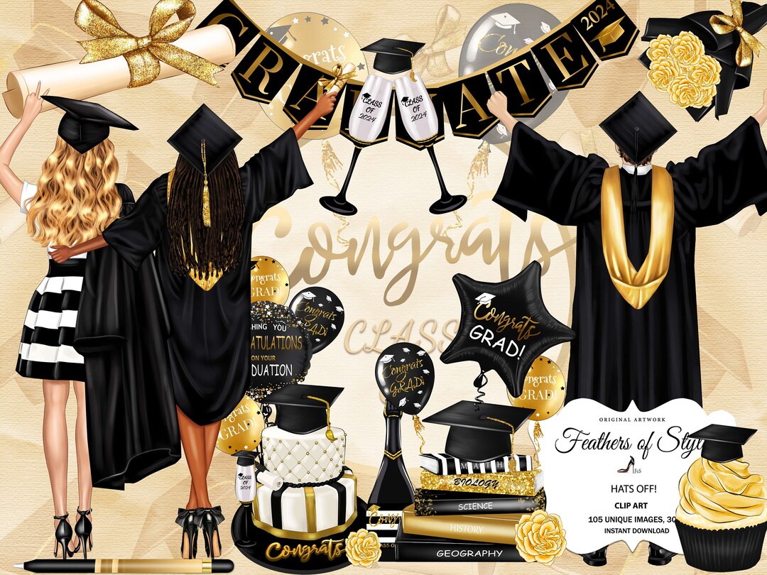 Graduation Clipart, Graduating Girls Planner Stickers, School Clipart ...