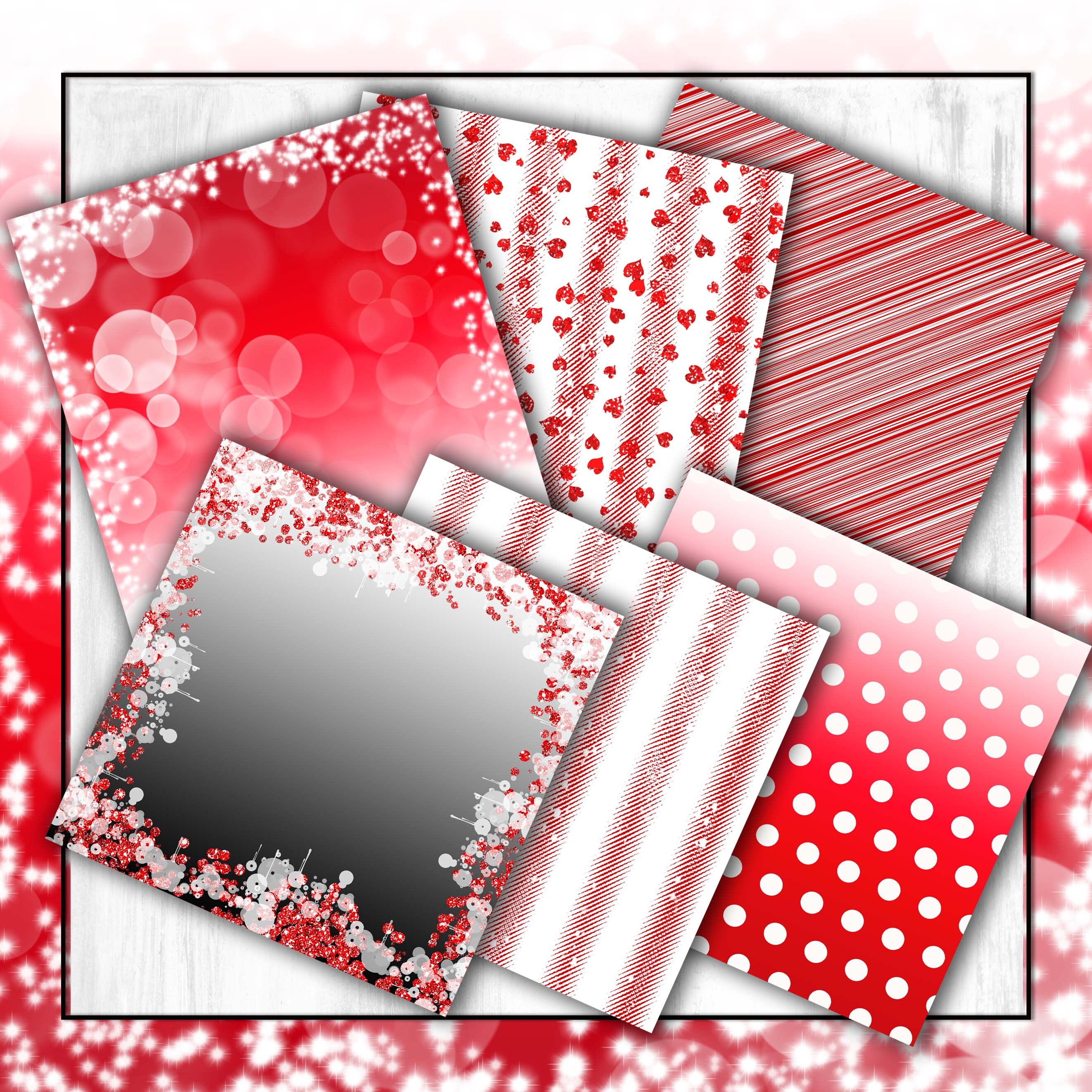 Valentines Day Digital Scrapbook Love Backgrounds Valentine - Etsy
