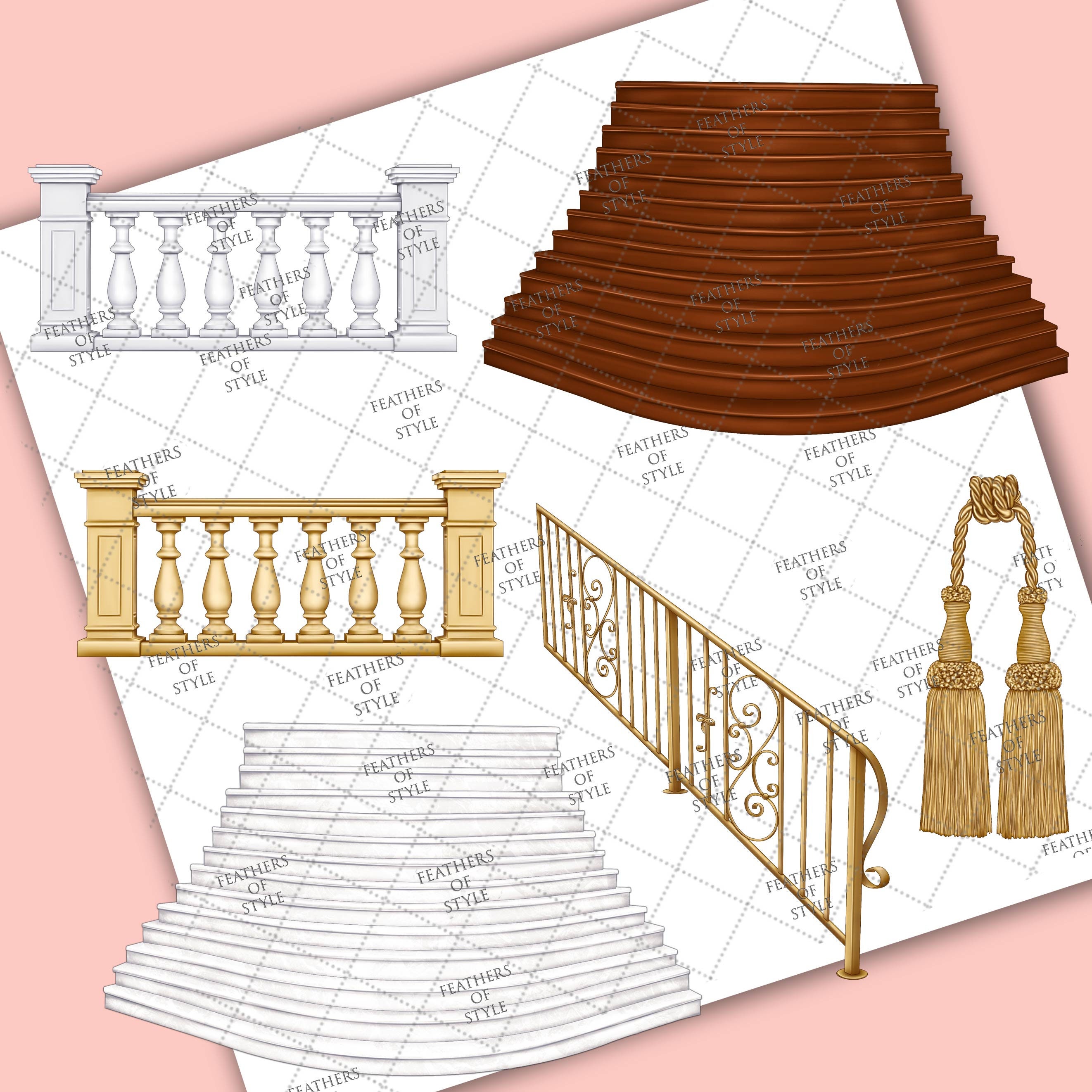 Stairs Scene Stairs Illustration Stairs Clipart Stairs - Etsy
