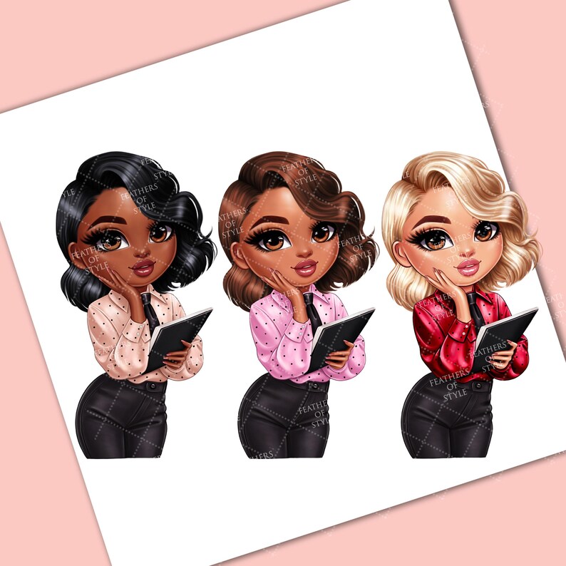Boss Chibi Doll Clipart, Chibi Doll Png, Chibi Girl Clipart, Boss Babe ...
