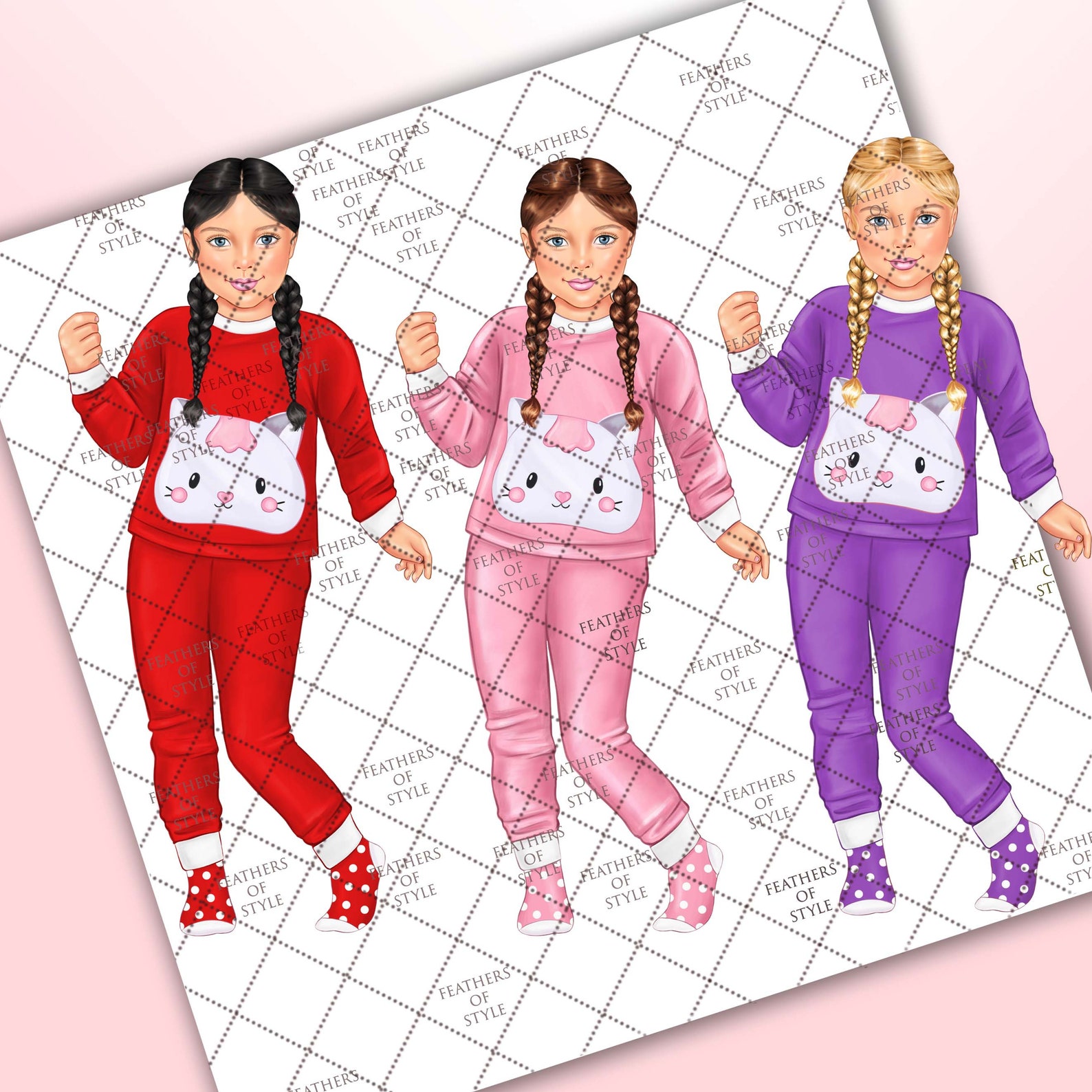 Pajama Party Clipart Children Clipart Bed Time Clipart | Etsy