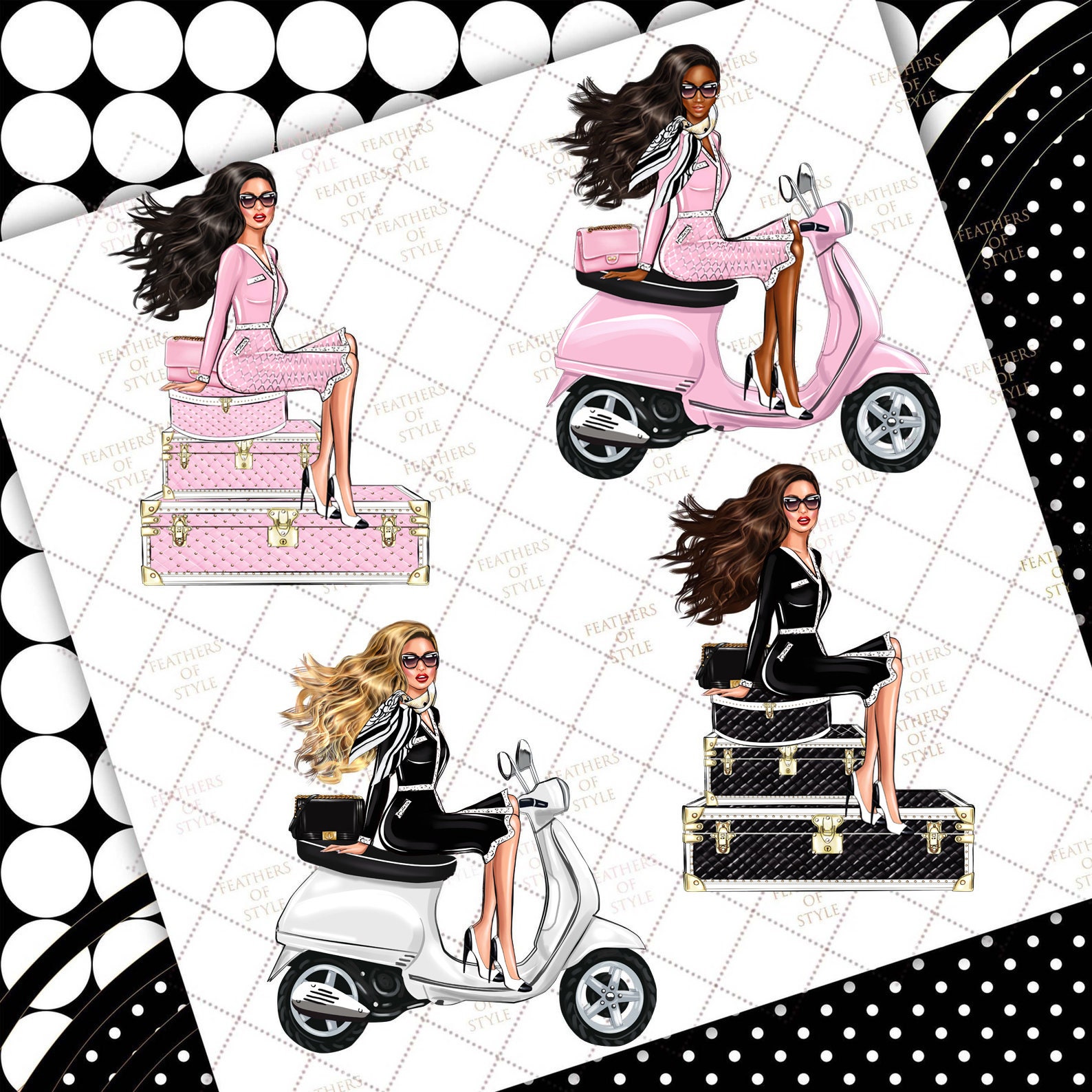 Paris Girls Clipart Spring Fashion Clipart Fashion Girl Clipart ...