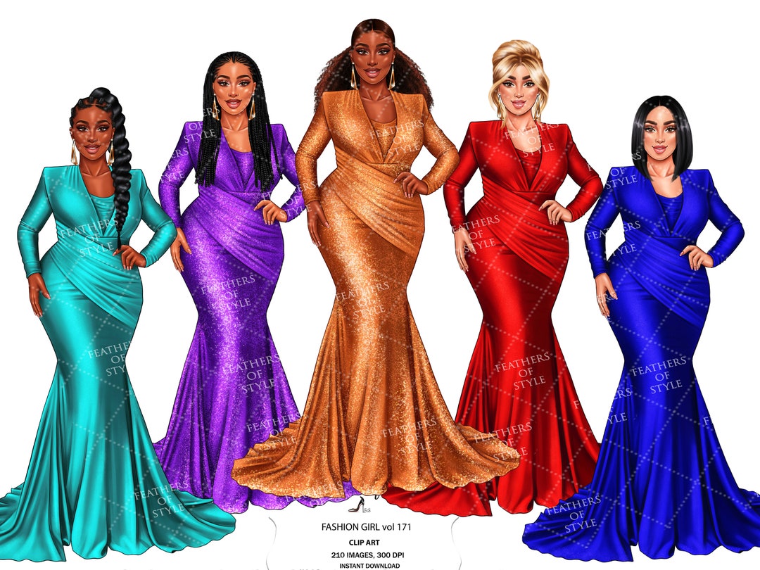 Fashion Lady Clipart, Curvy Lady Clipart, Classy Lady Clipart, Boss ...