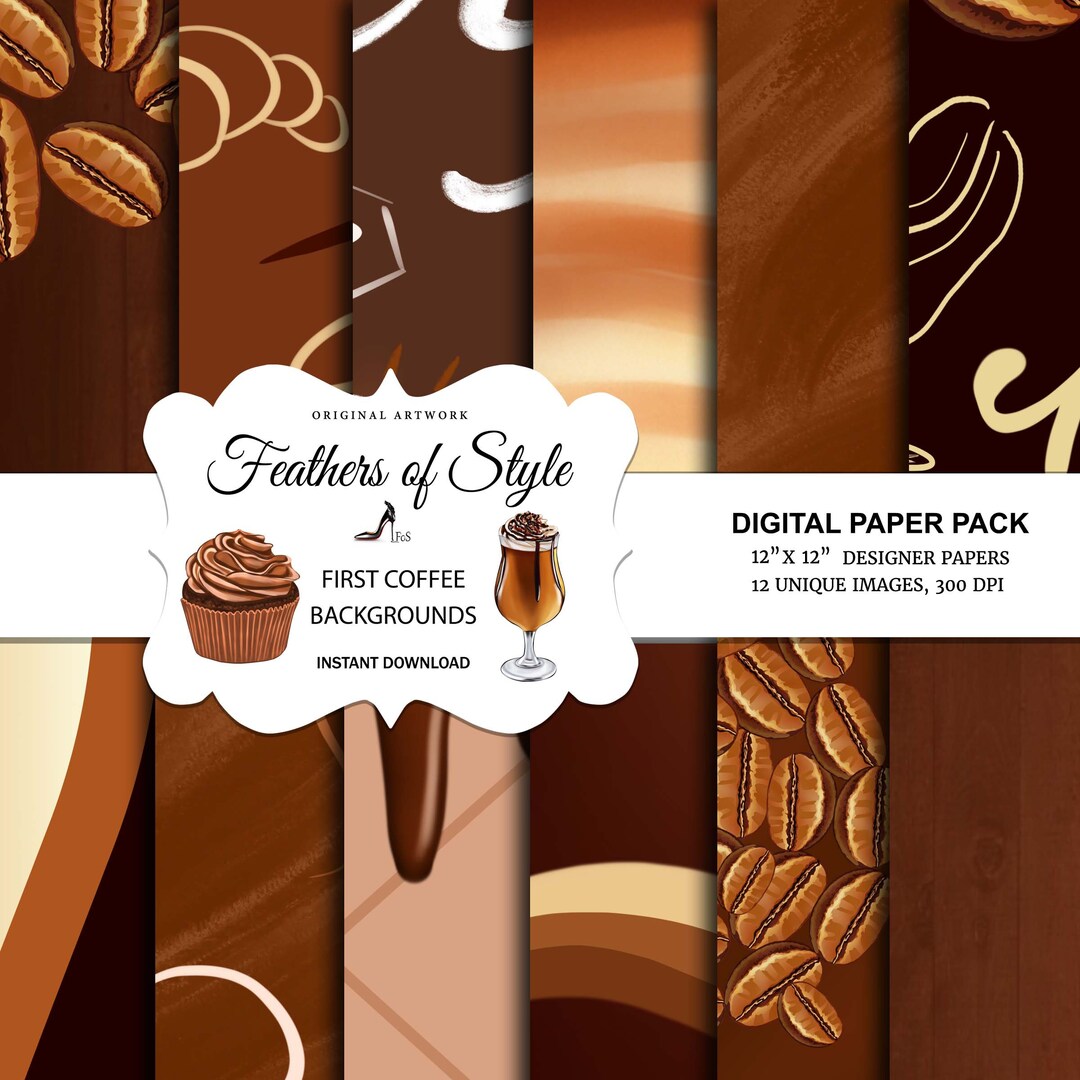 Coffee Digital Papers, Coffee Bean Papers, Coffee Names Paper,chocolate ...