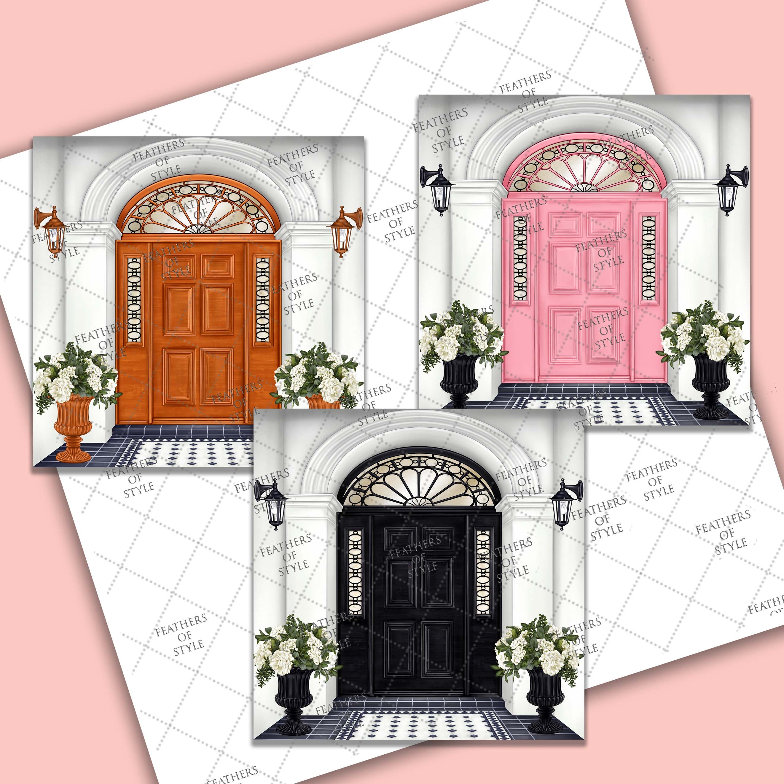 Door Scene Front Door Scene Front Door Illustration Door | Etsy