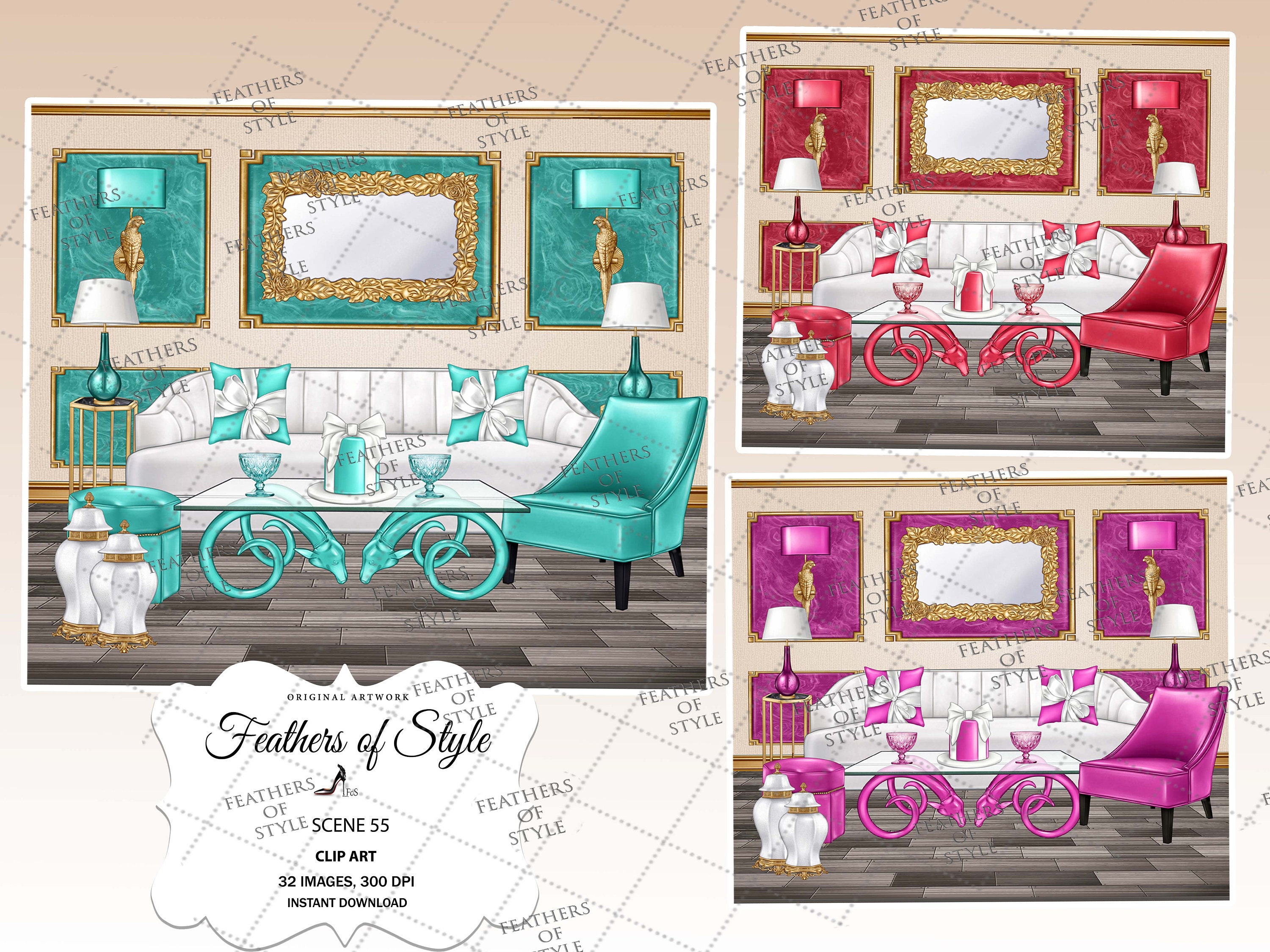 Background Scene, Living Room Clipart, Living Room Scene, Living Room ...