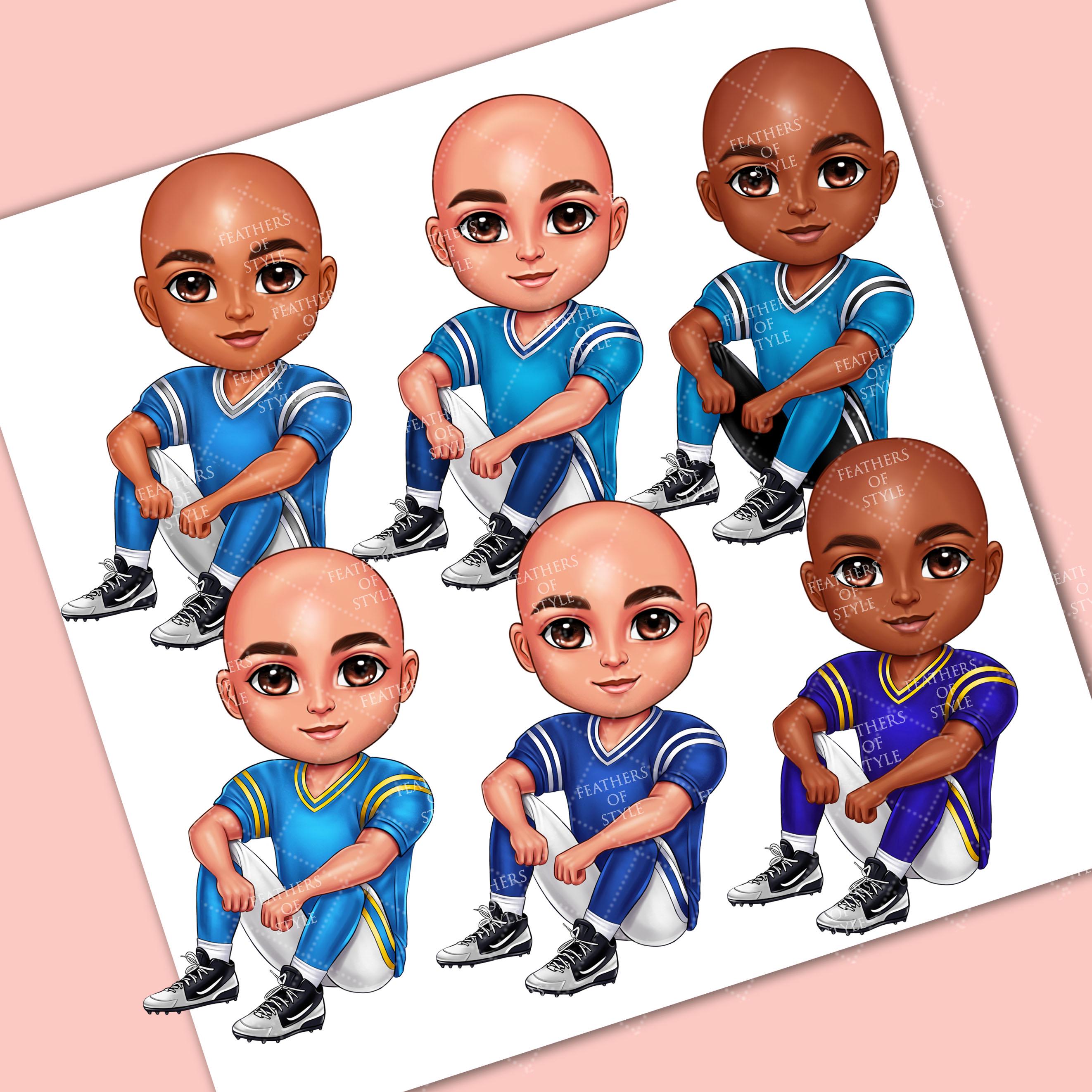 Football Chibi Man Clipart, Sport Chibi Man Clipart, Football Player ...