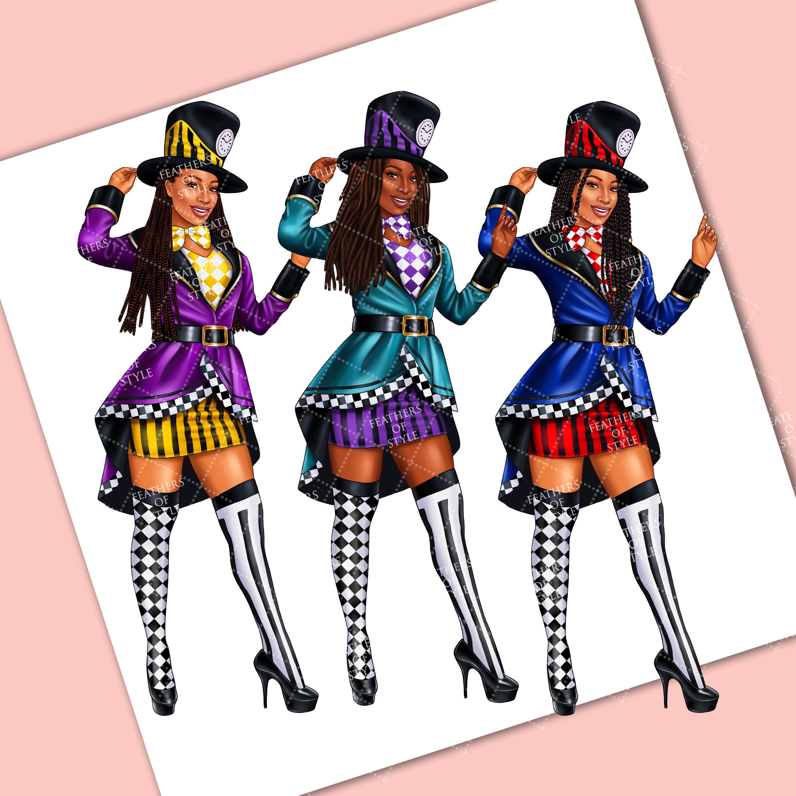 Hatter Costume Girl Clipart, Halloween Illustration, Halloween Clipart ...