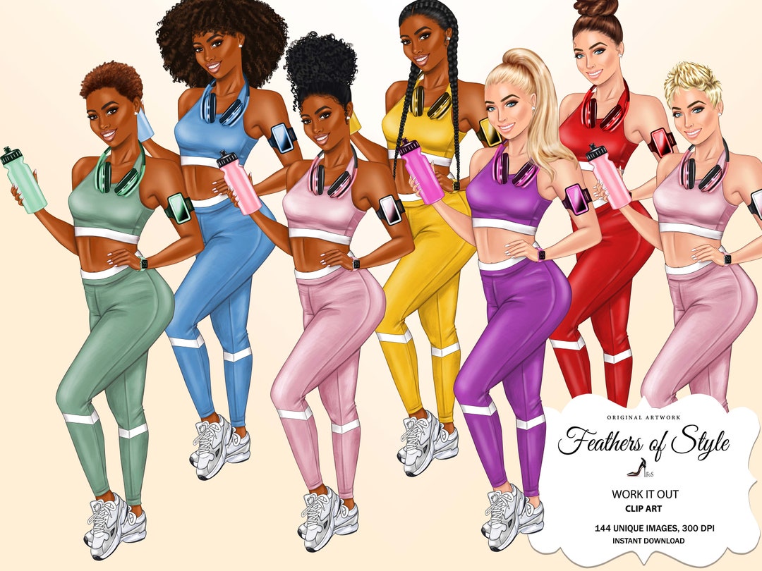 Sport Clipart, Sport Girl Clipart, Gym Girl Clipart, Fitness ...