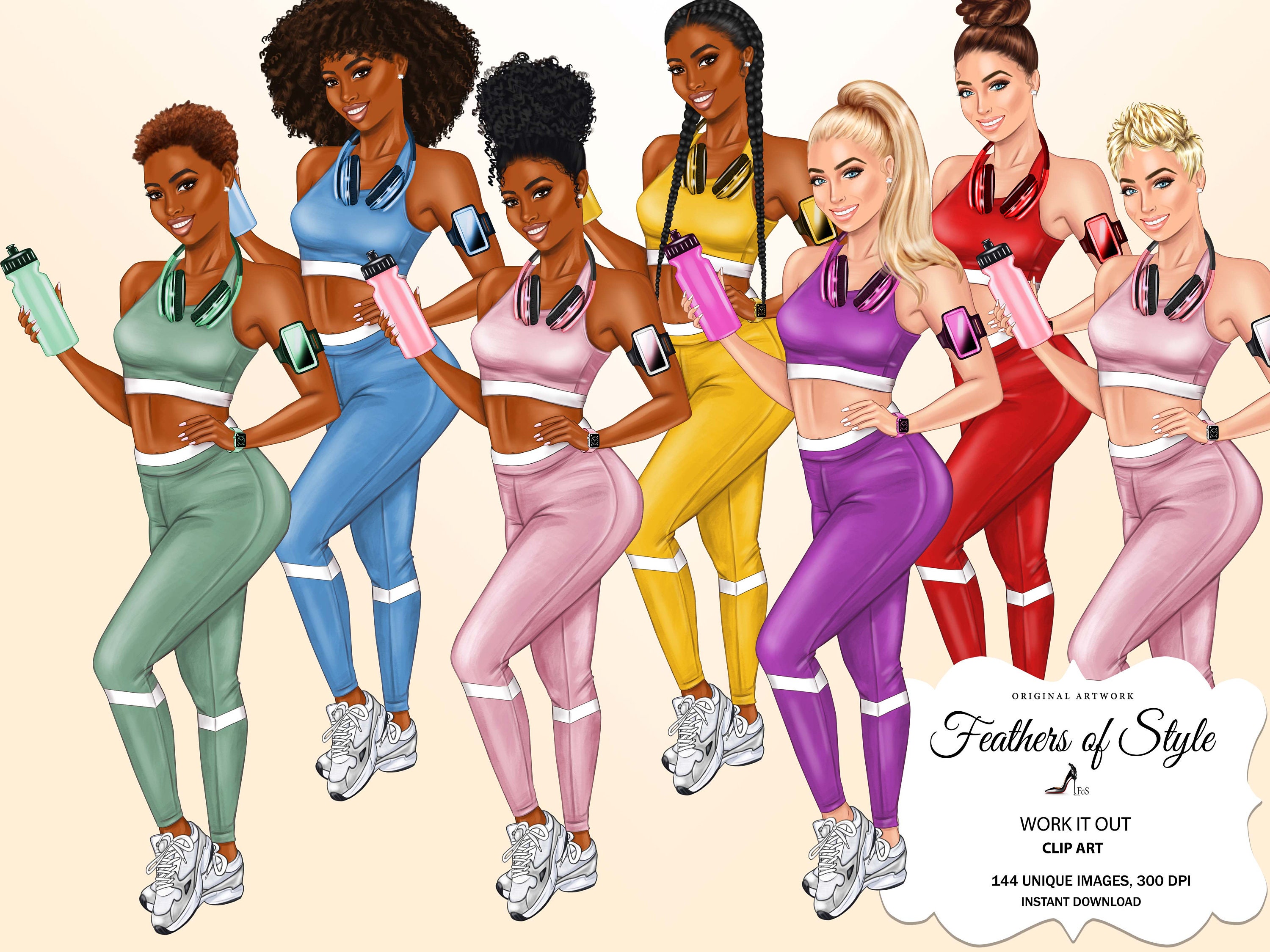 Sport Clipart Sport Girl Clipart Gym Girl Clipart Fitness - Etsy Canada