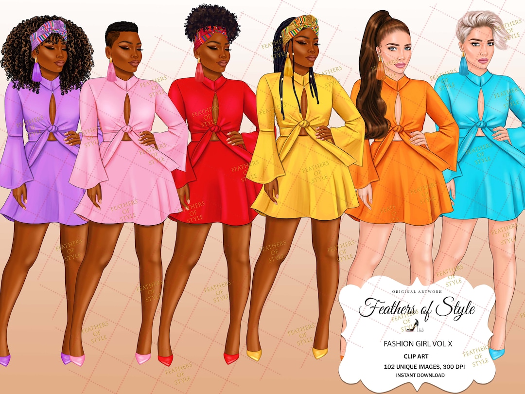 Fashion Girl Clipart, Fashion Illustration, Fashionable Girls Clipart ...